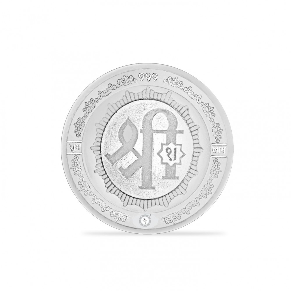 buy 100 gram trimurti silver coin in 999 purity | existenciajewels.in